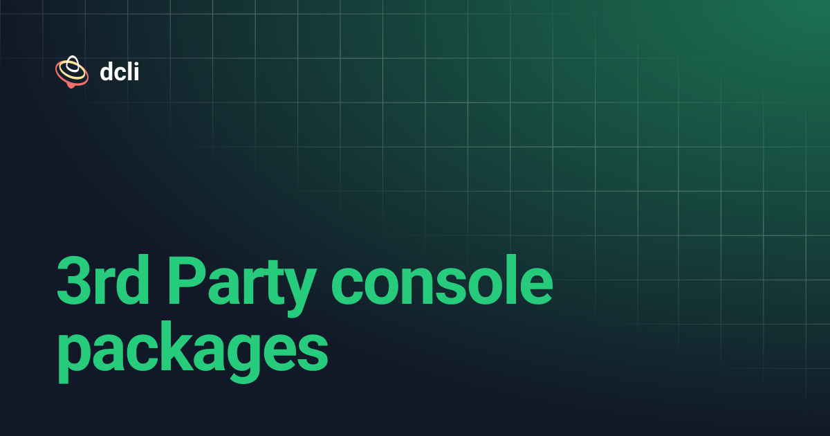3rd Party console packages | dcli